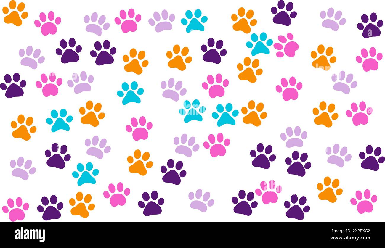 Abstract paw prints backgrounds vector in the style of light turquoise ...