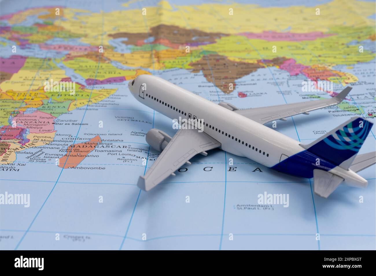 Airplane on World Map. Exploring Global Destinations. Travel Concept ...