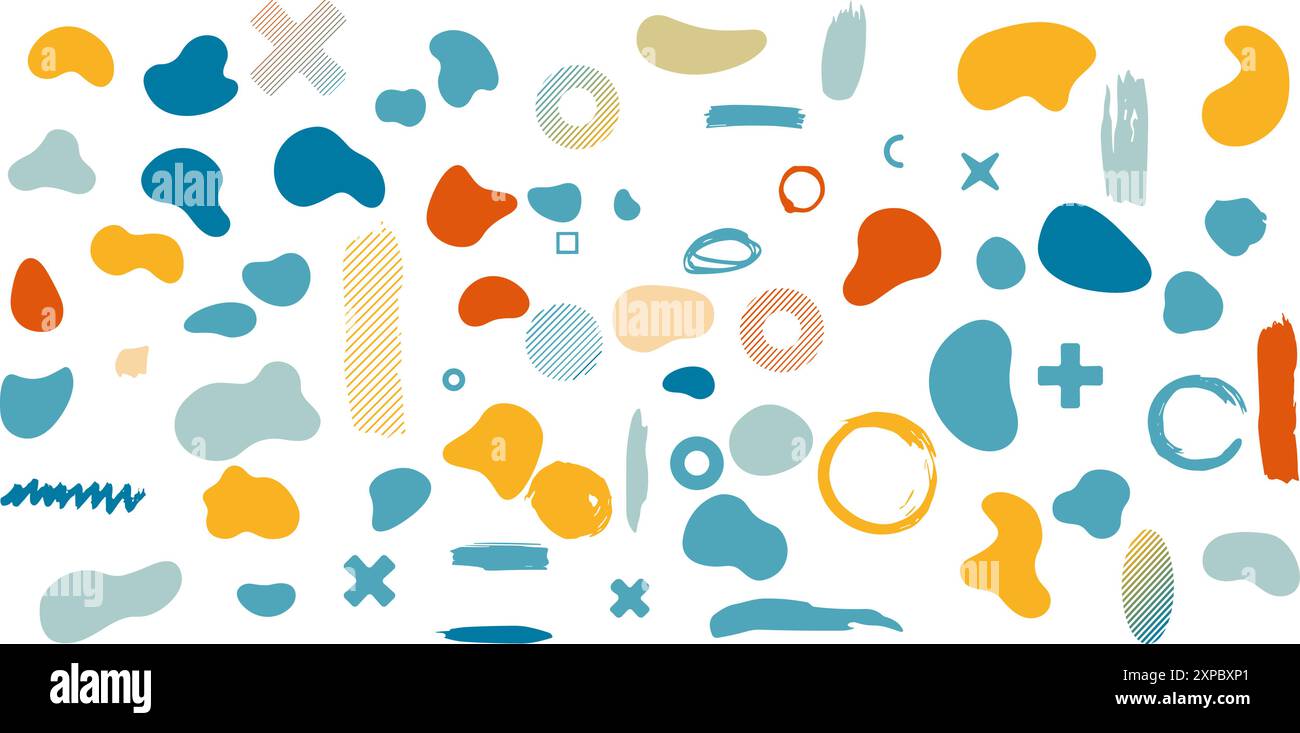 Formes. Simple amoeba shape, asymmetric spot, irregular form. Vector ...