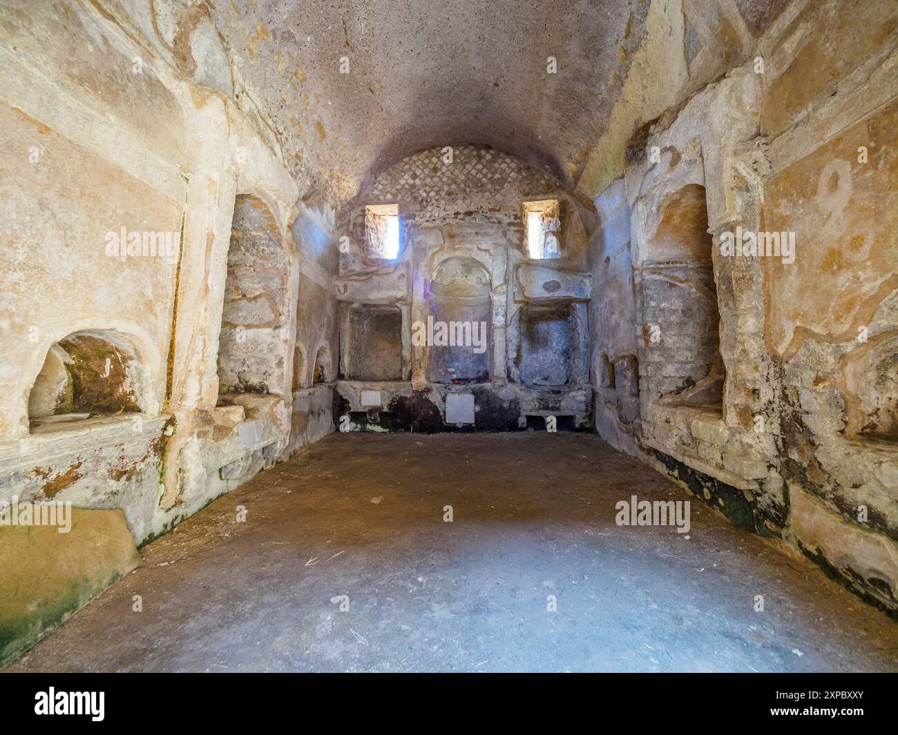 Funerary niches of a burial building in the Necropolis of Portus in the ...