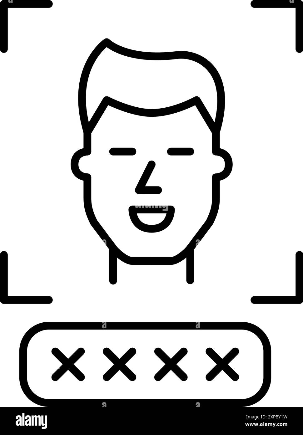 Man User Face And Password Box With Asterisks Two Step Verification