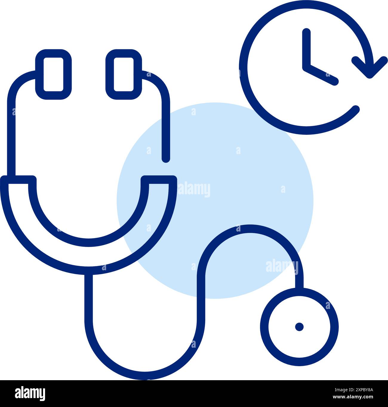 Stethoscope and clock. Medical appointment reminder. Timely checkup ...