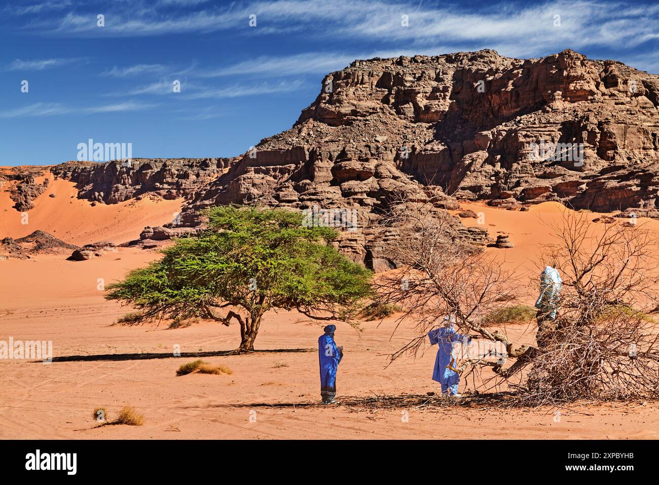 Beautiful landscape of Sahara Desert in Algeria with rocks and sand ...