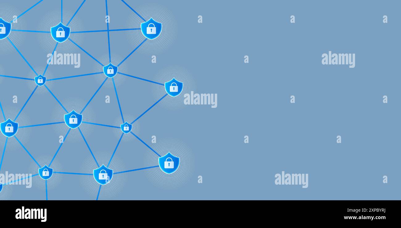 business internet cyber security connection network concept. Vector ...