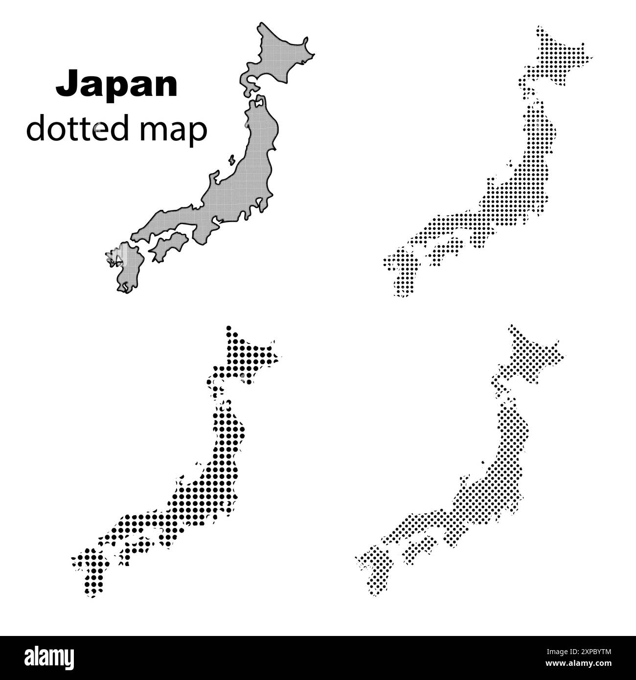 set maps of Japan isolated on white background illustration vector ...