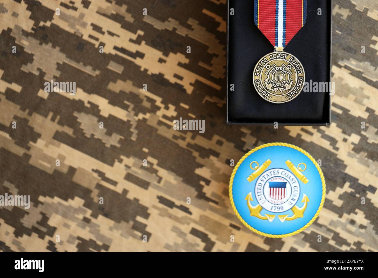 KYIV, UKRAINE - JULY 10, 2024 US Coast Guard Reserve Good Conduct medal ...