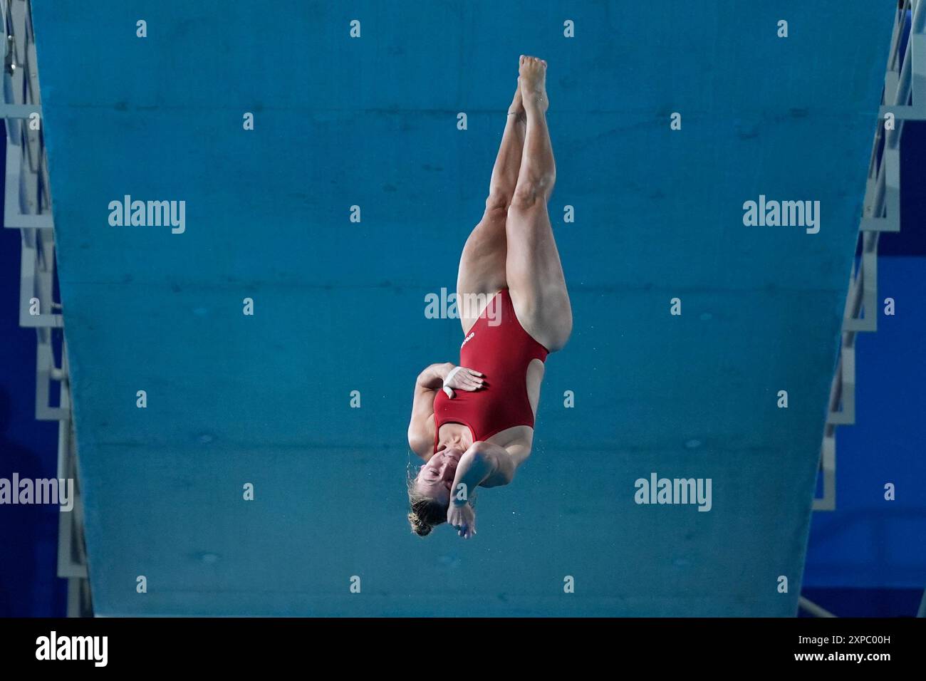Latvia's Dzeja Delanija Patrika competes in the women's 10m platform ...