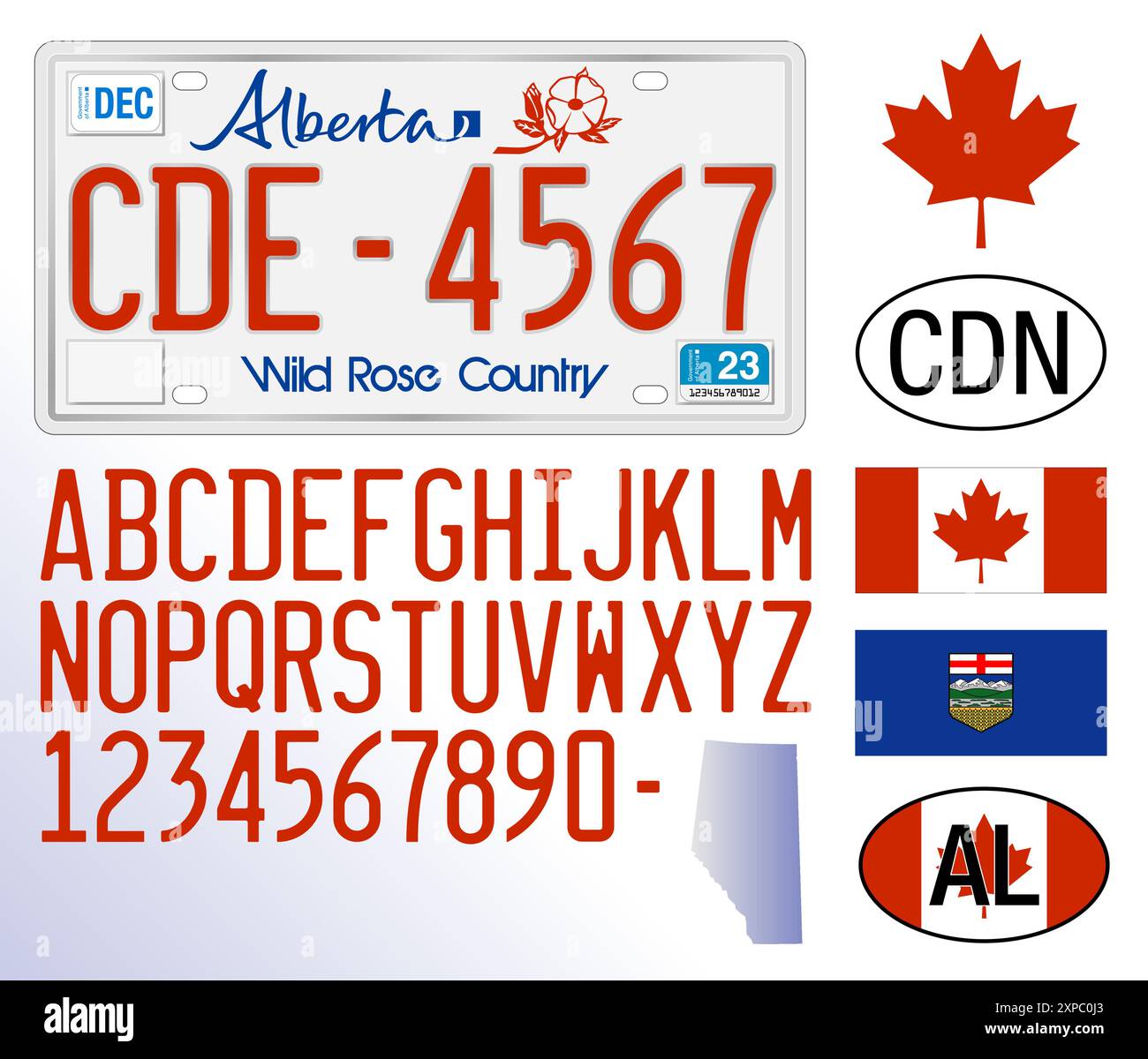 Map of alberta canada Cut Out Stock Images & Pictures - Alamy