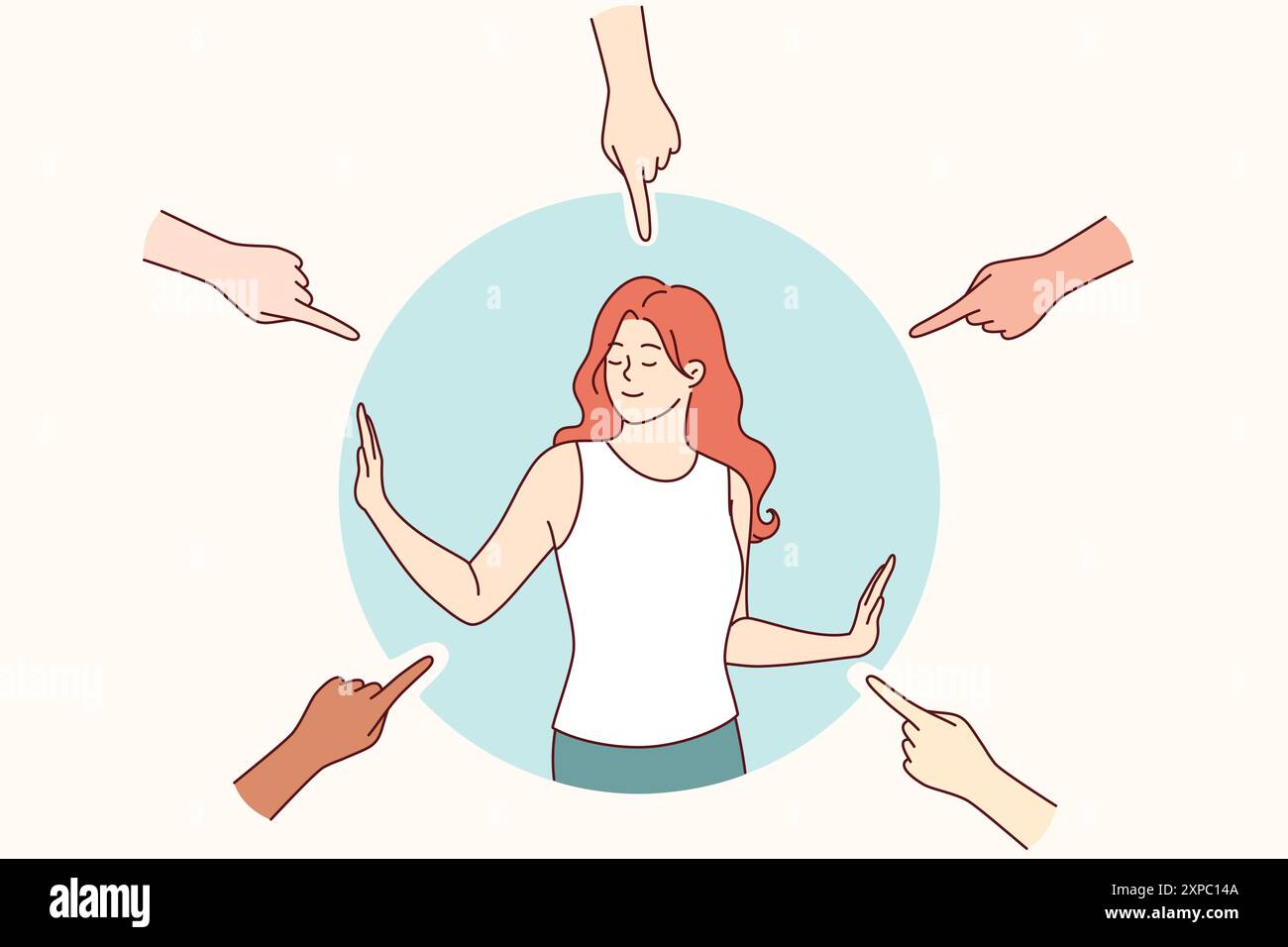 Woman protects personal boundaries and prevents people around from ...