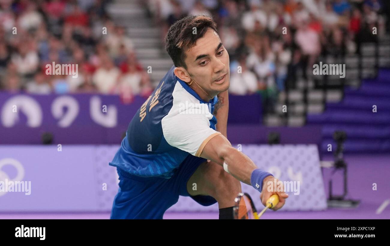 India's Lakshya Sen plays against Malaysia's Lee Zii Jia during their ...