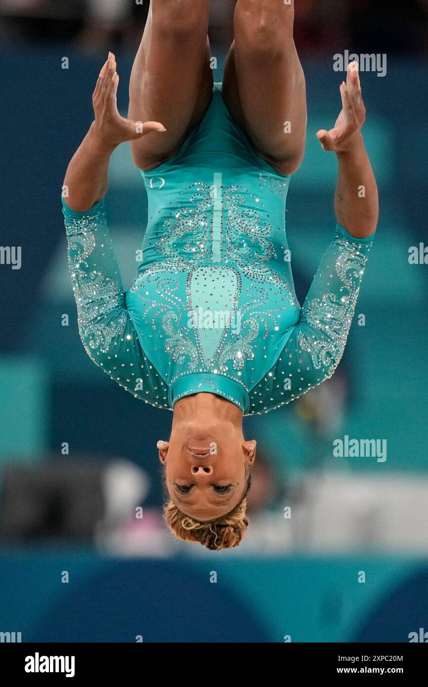 Rebeca Andrade, of Brazil, competes during the women's artistic ...