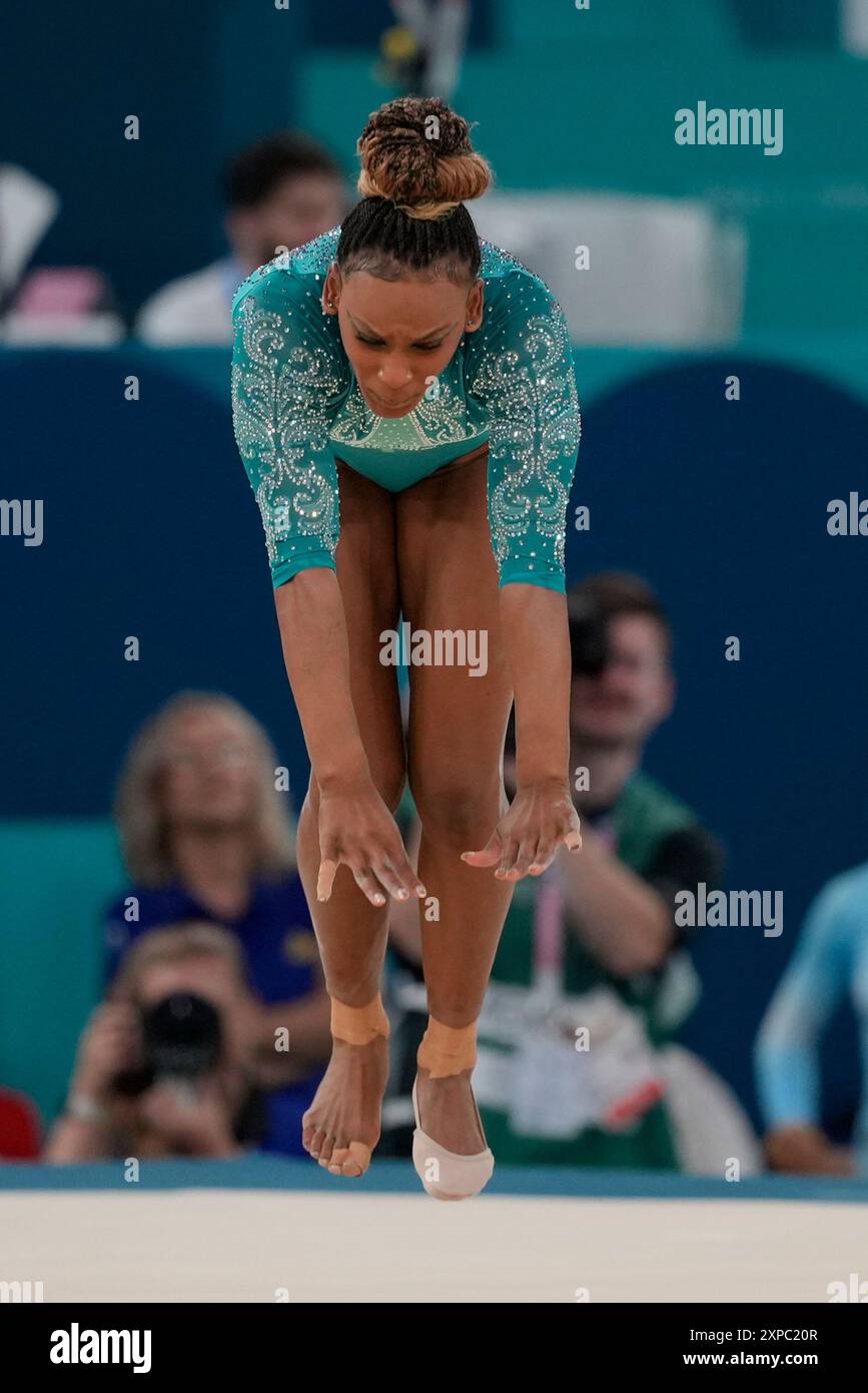 Rebeca Andrade, of Brazil, competes during the women's artistic ...
