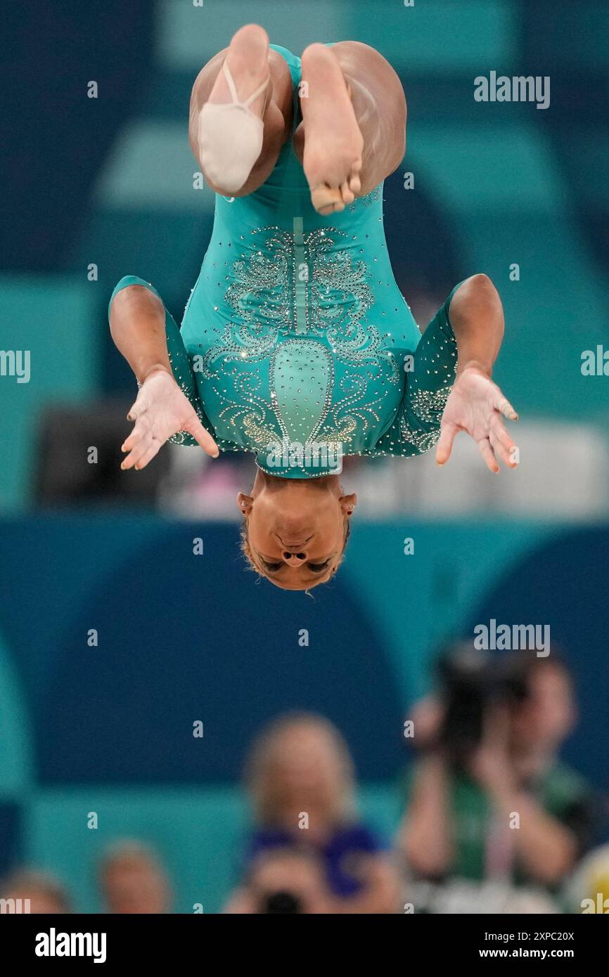 Rebeca Andrade, of Brazil, competes during the women's artistic ...