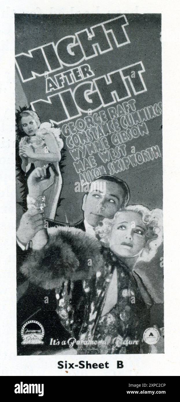 GEORGE RAFT CONSTANCE CUMMINGS WYNNE GIBSON MAE WEST and ALISON SKIPWORTH in NIGHT AFTER NIGHT ...