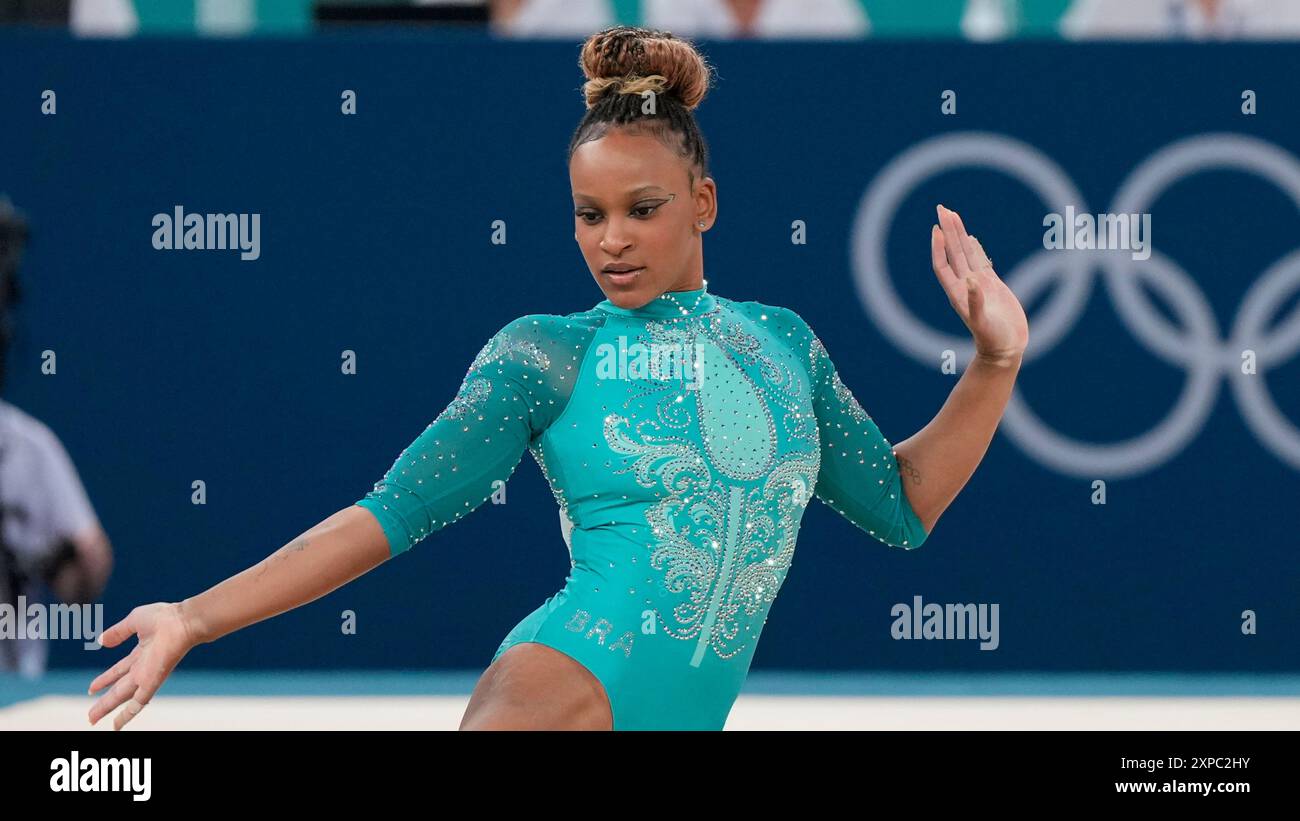 Rebeca Andrade, of Brazil, competes during the women's artistic ...