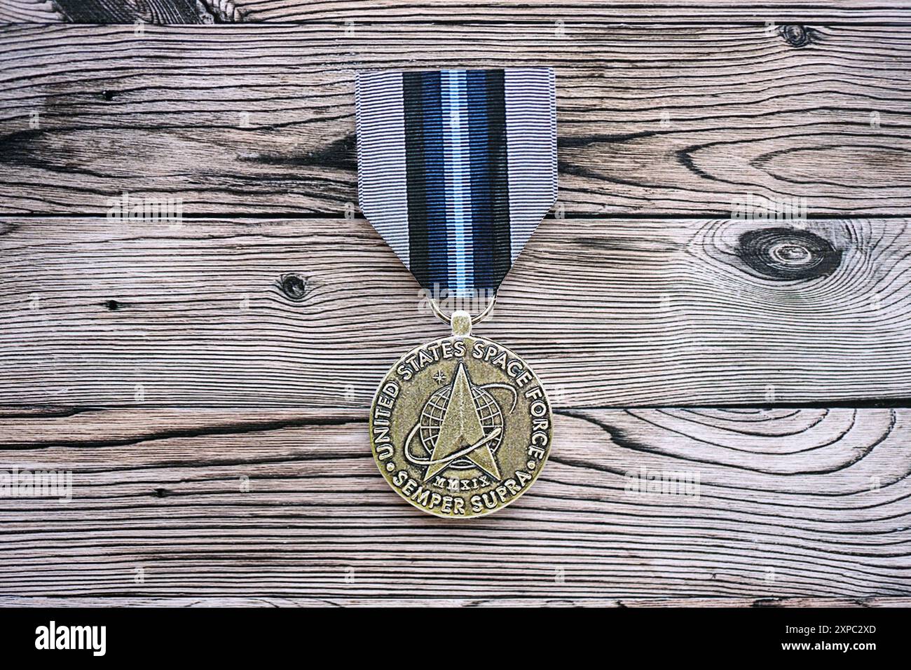 KYIV, UKRAINE - JULY 10, 2024 US Space Force Good Conduct medal. United ...