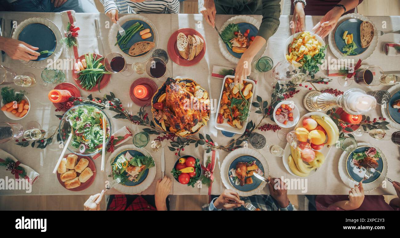 Top down food table group hi-res stock photography and images - Alamy