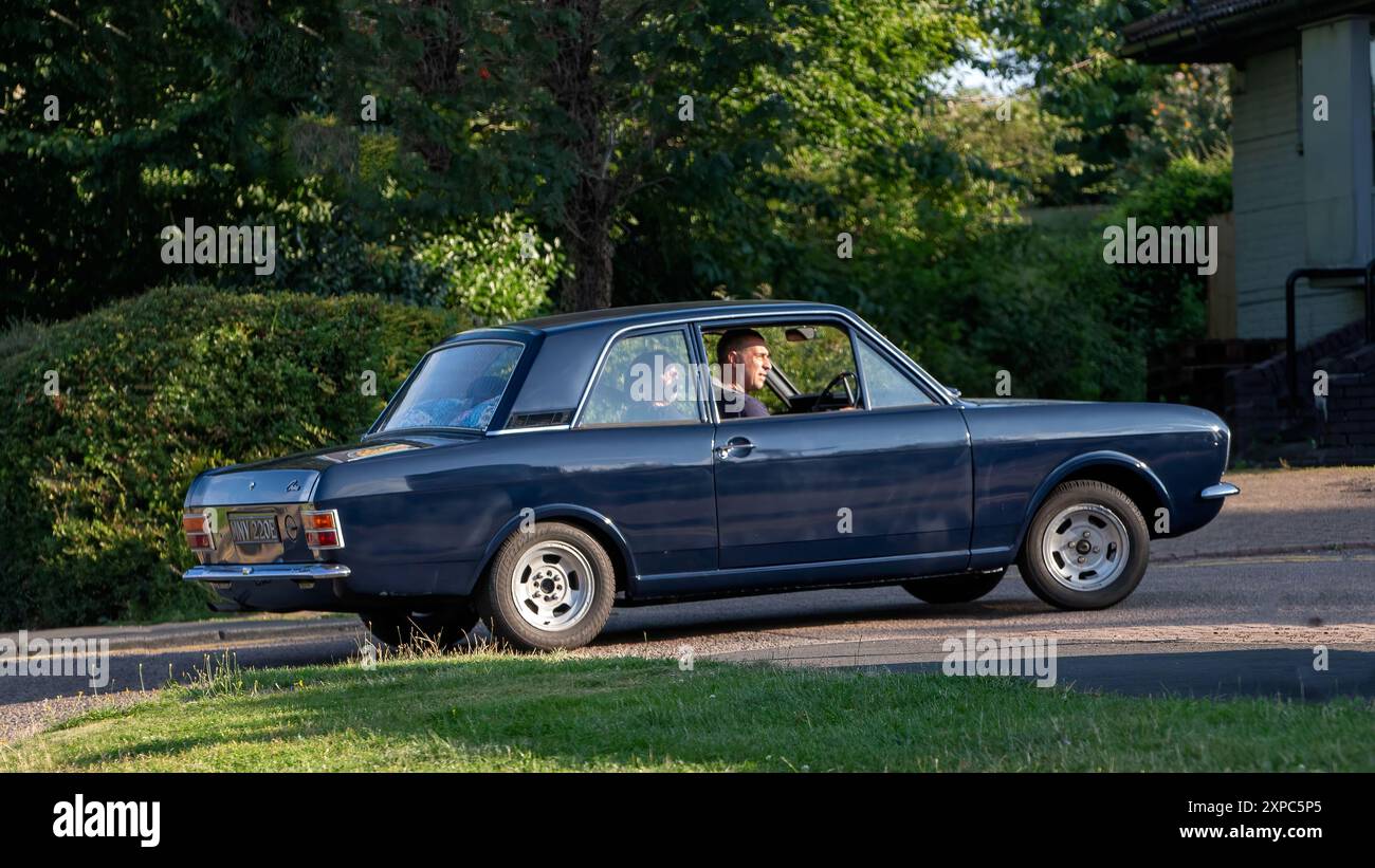 Milton Keynes,UK - August 3rd 2024: 1967 blue Ford Cortina classic car ...