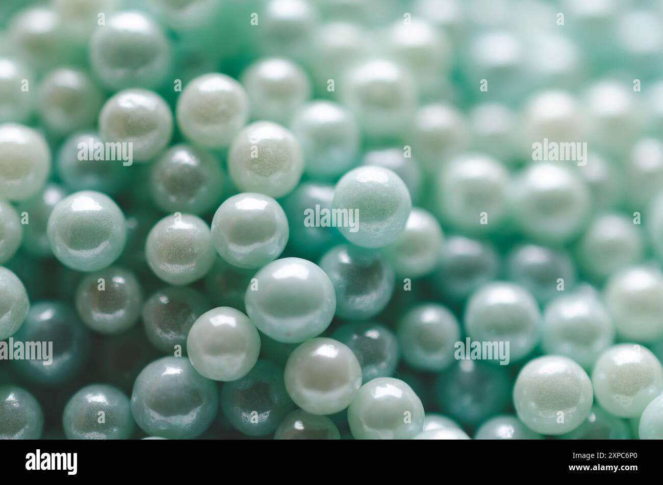 Background of light blue edible pearls in a horizontal format Stock ...