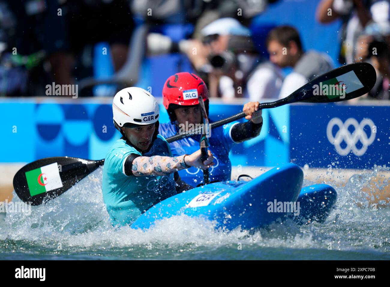 Elena Lilik of Germany competes in the women's kayak cross finals ...