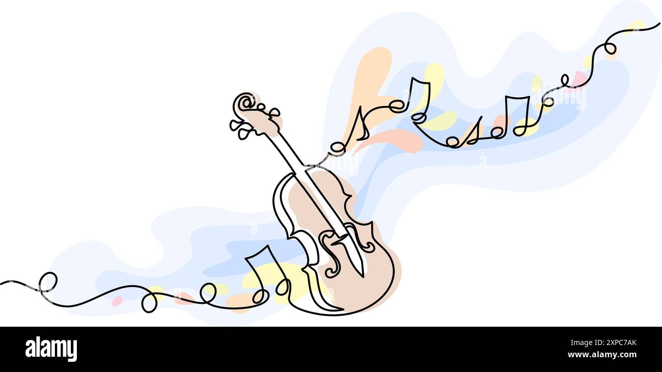 Violin with music stand and notes. Music education Stock Vector Image ...