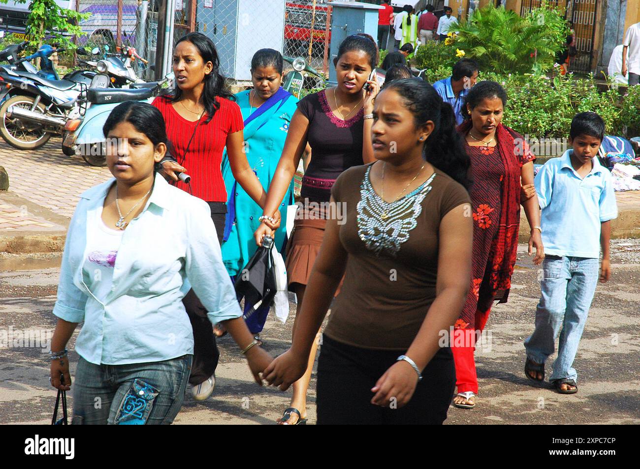 People crossing the road. After British and Portuguese rule, Goa was ...