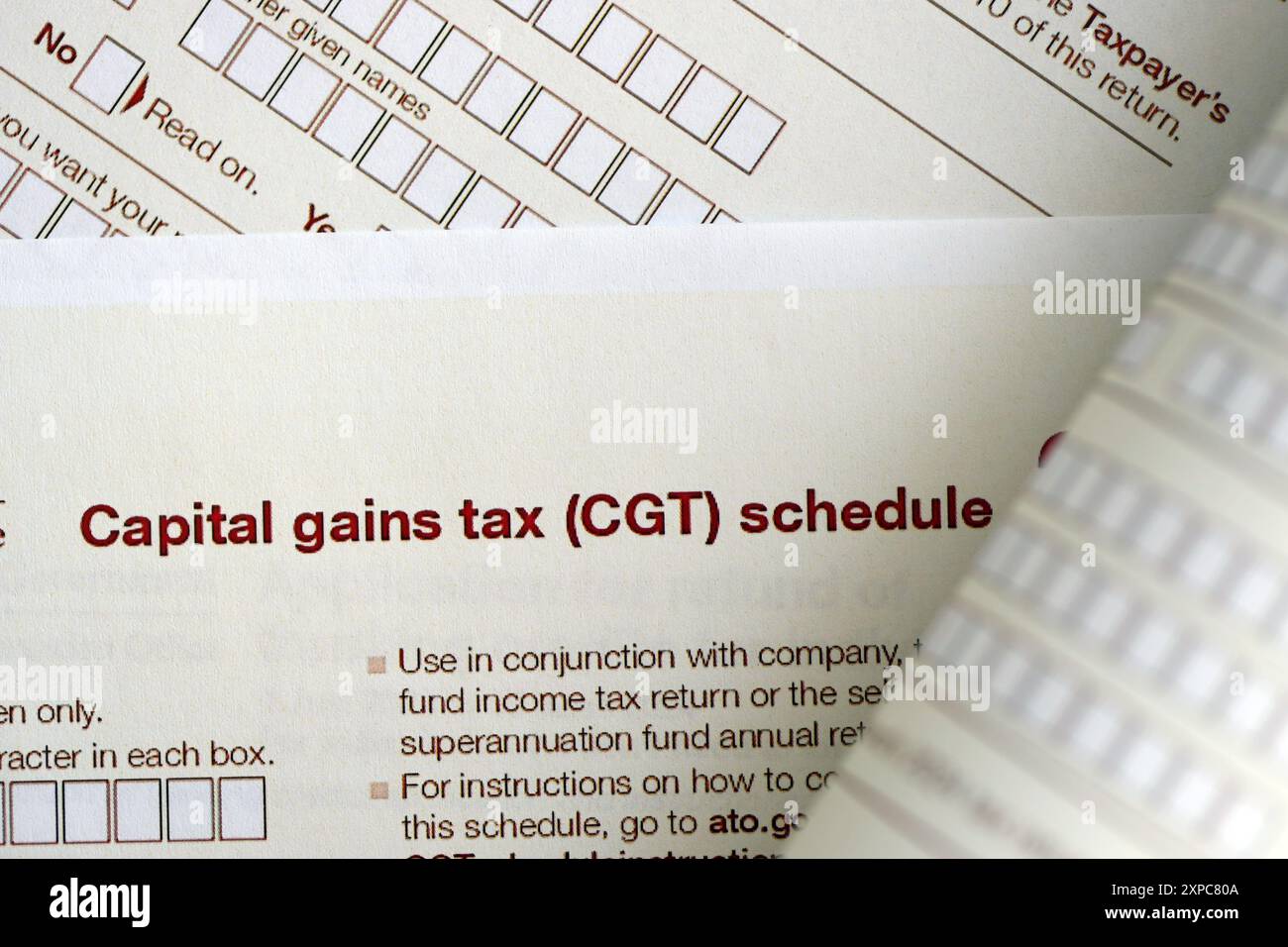 KYIV, UKRAINE - JULY 10, 2024 Australian Capital Gains Tax CGT Schedule ...