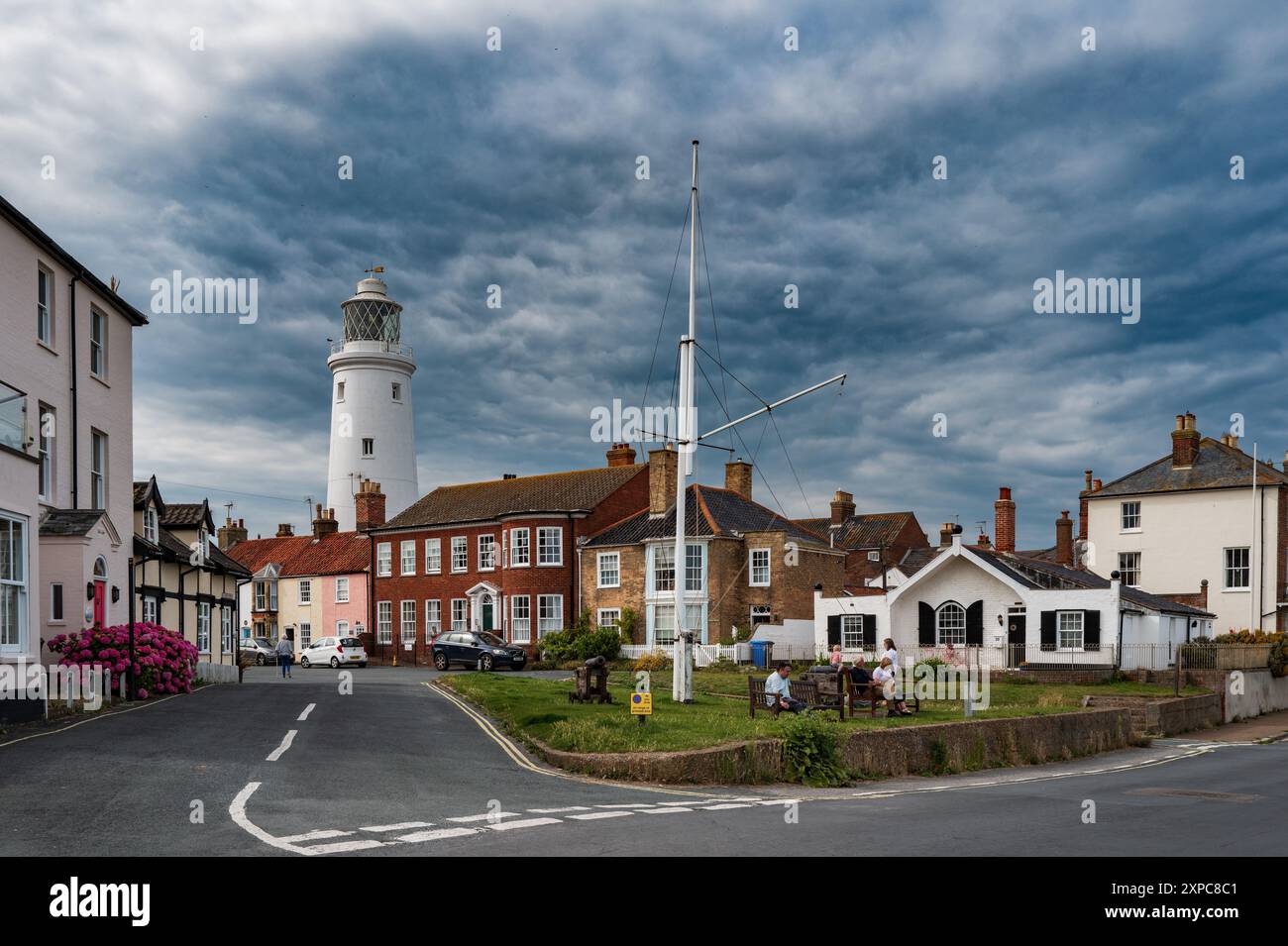 Southwold Lighthouse, Suffolk. Traditional English lighthouse. Cannon ...