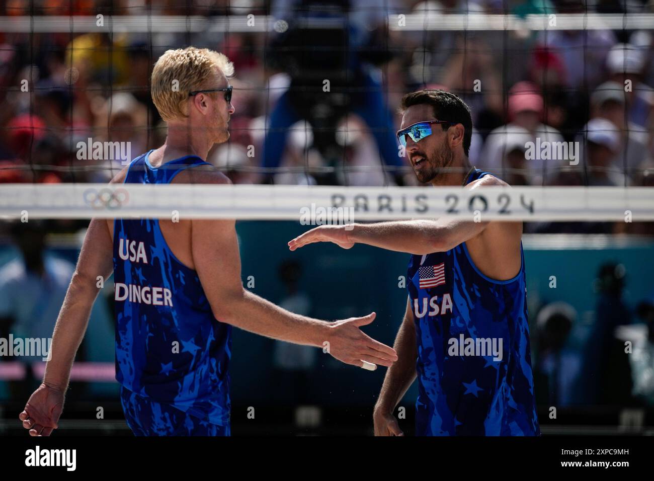 US' Chase Budinger and Miles Evans react during the men's round of 16 ...