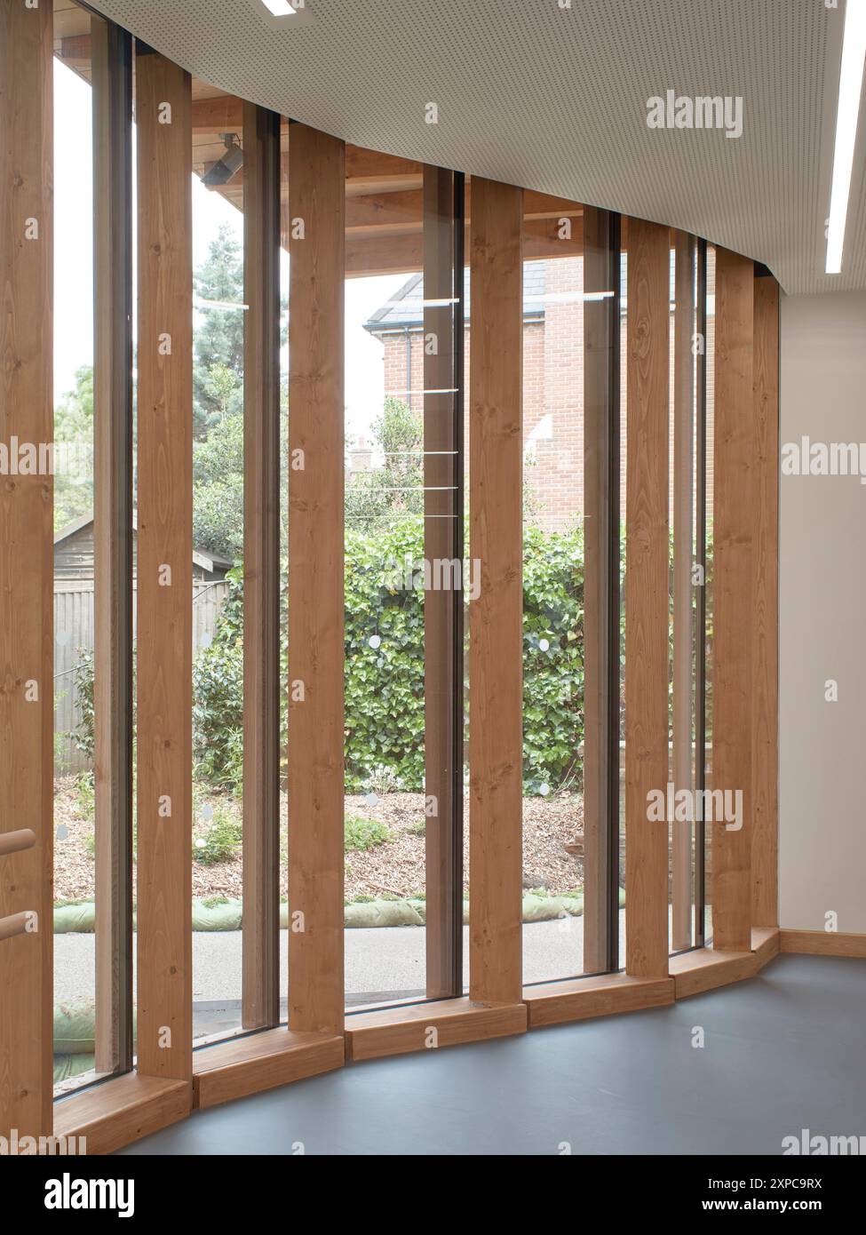 Fenestration of dance studio. Rambert School of Ballet, London, United ...