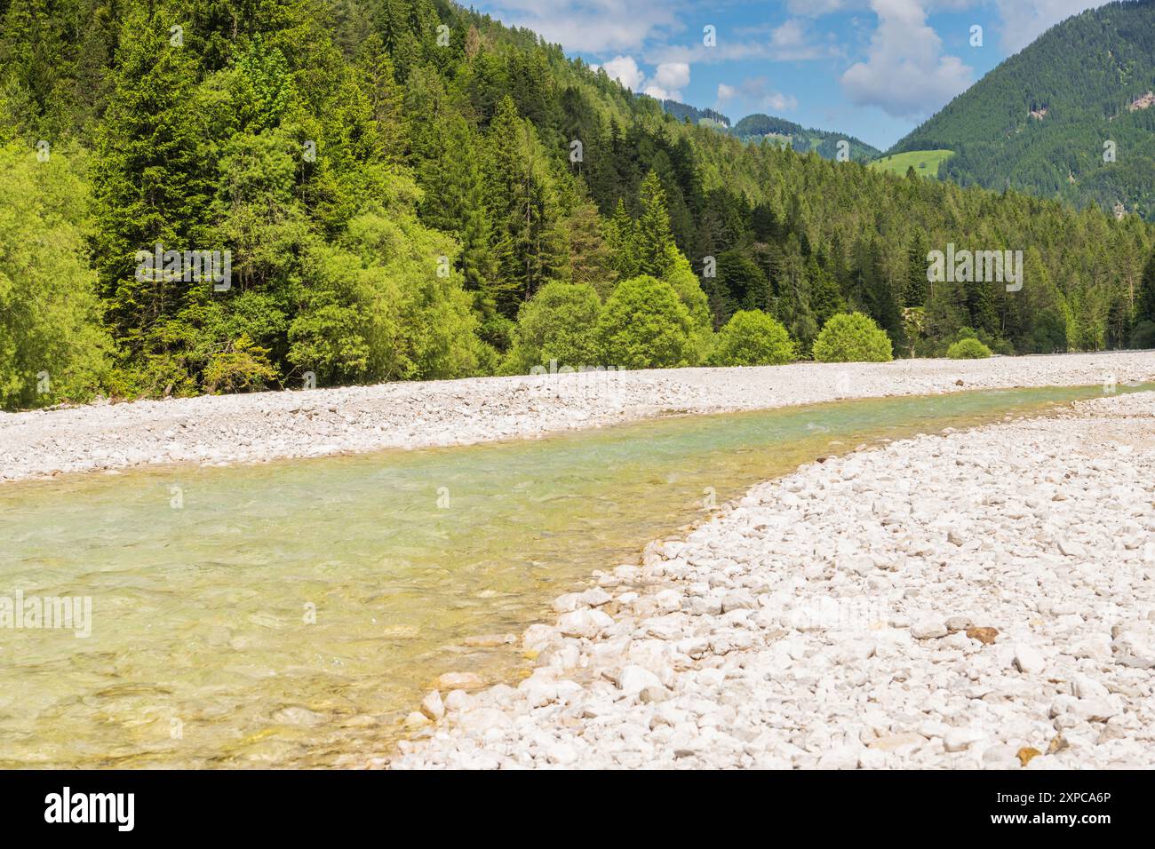 Blue river meanders through dense hi-res stock photography and images ...
