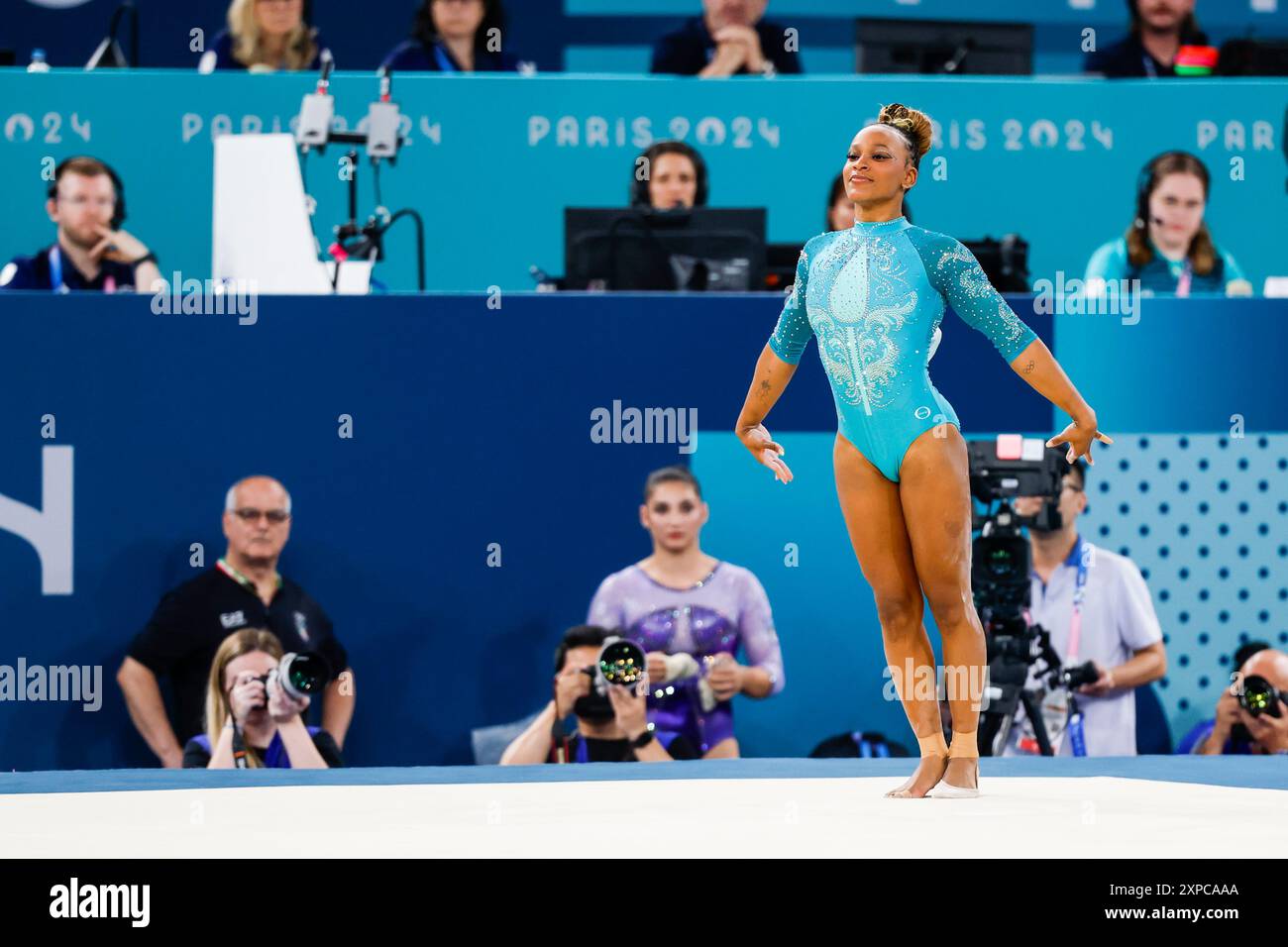 Rebeca Andrade of Brazil competes during Women's Floor Exercise Final ...
