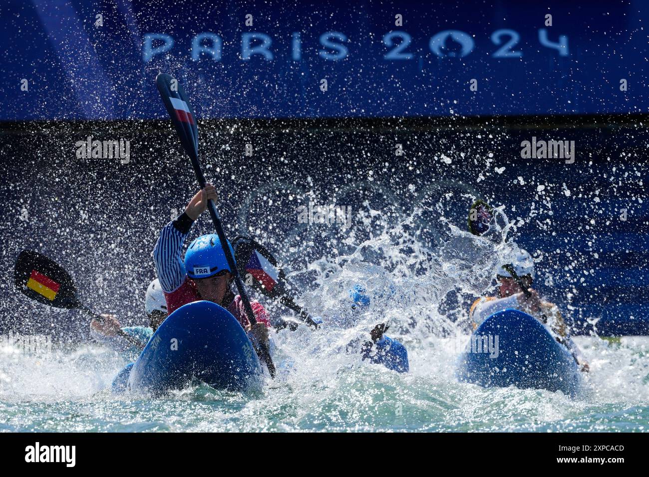 Titouan Castryck of France competes in the men's kayak cross finals ...