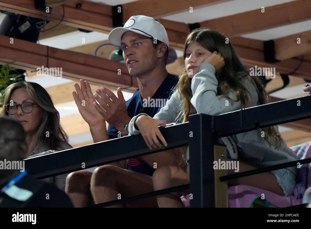 Former NFL quarterback Tom Brady watches the United States take on ...