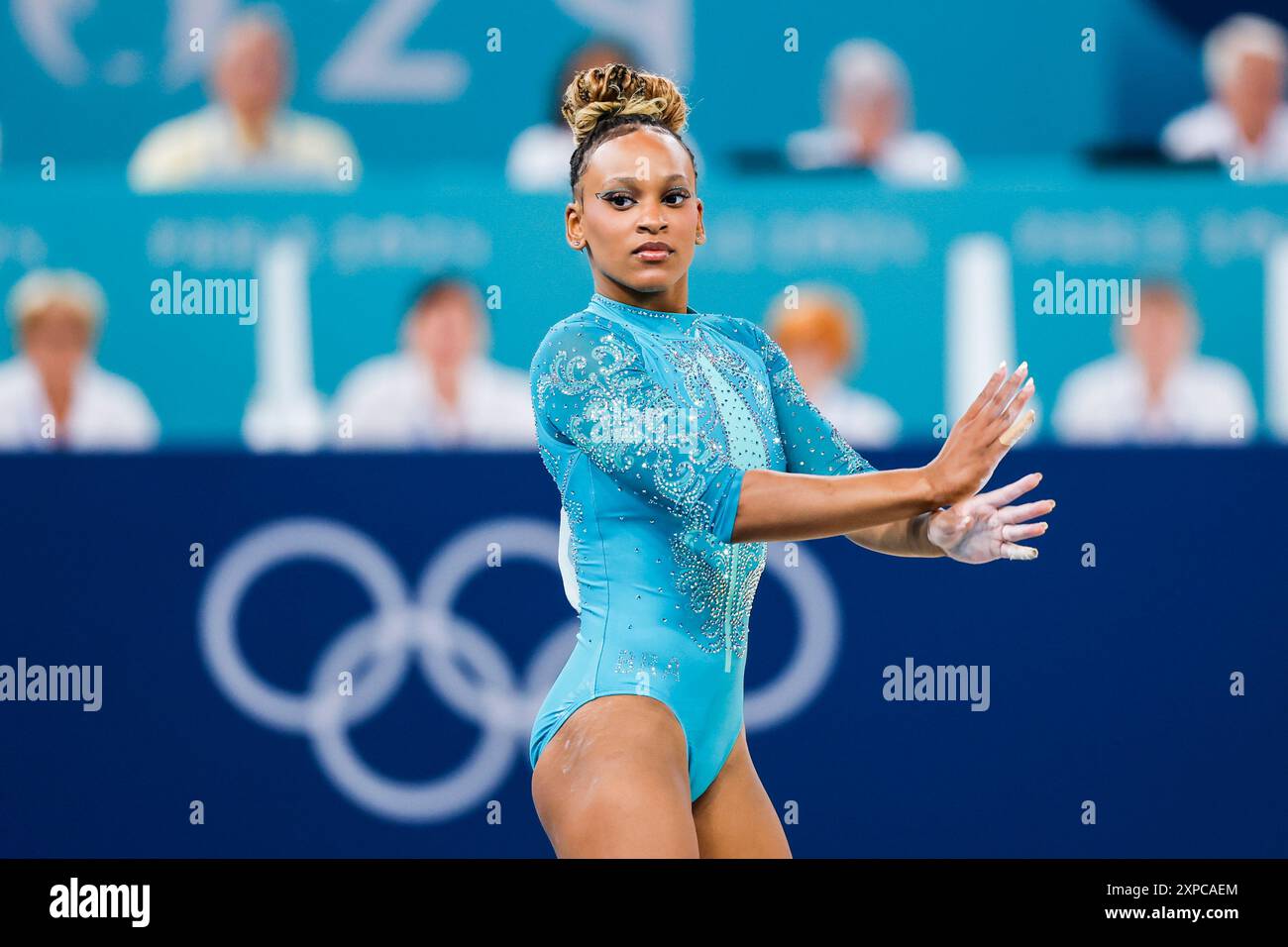 Rebeca Andrade of Brazil competes during Women's Floor Exercise Final ...
