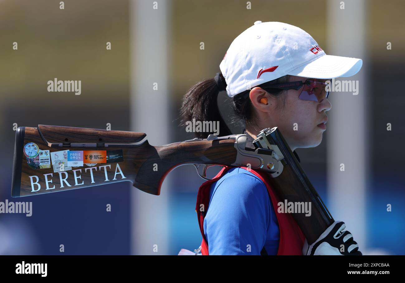 Chateauroux, France. 5th Aug, 2024. Jiang Yiting of team China reacts ...