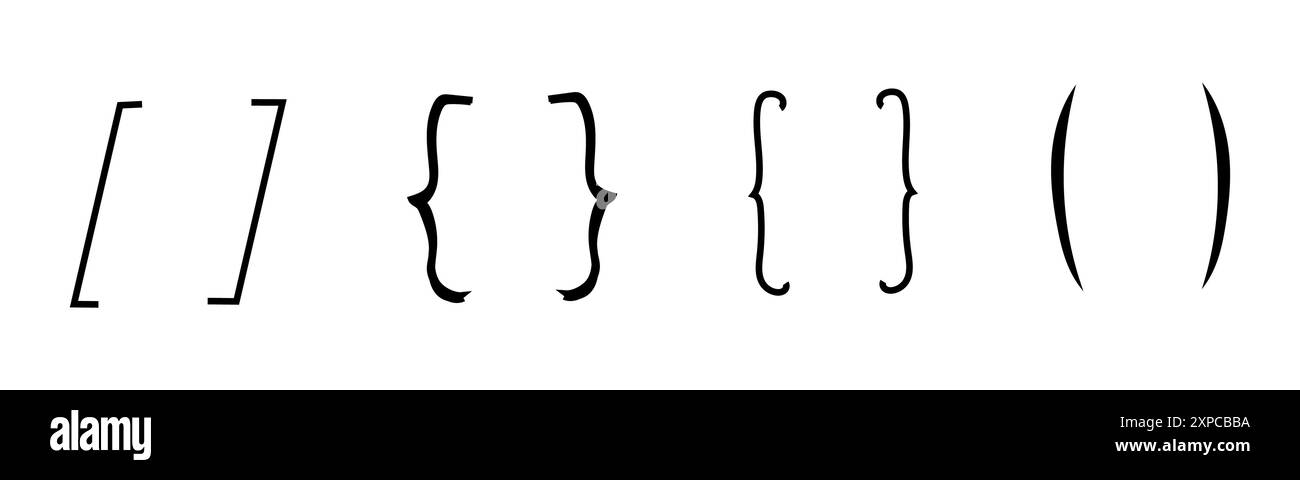 Brackets quote box frame sketch, brace border text parenthesis. Font ...