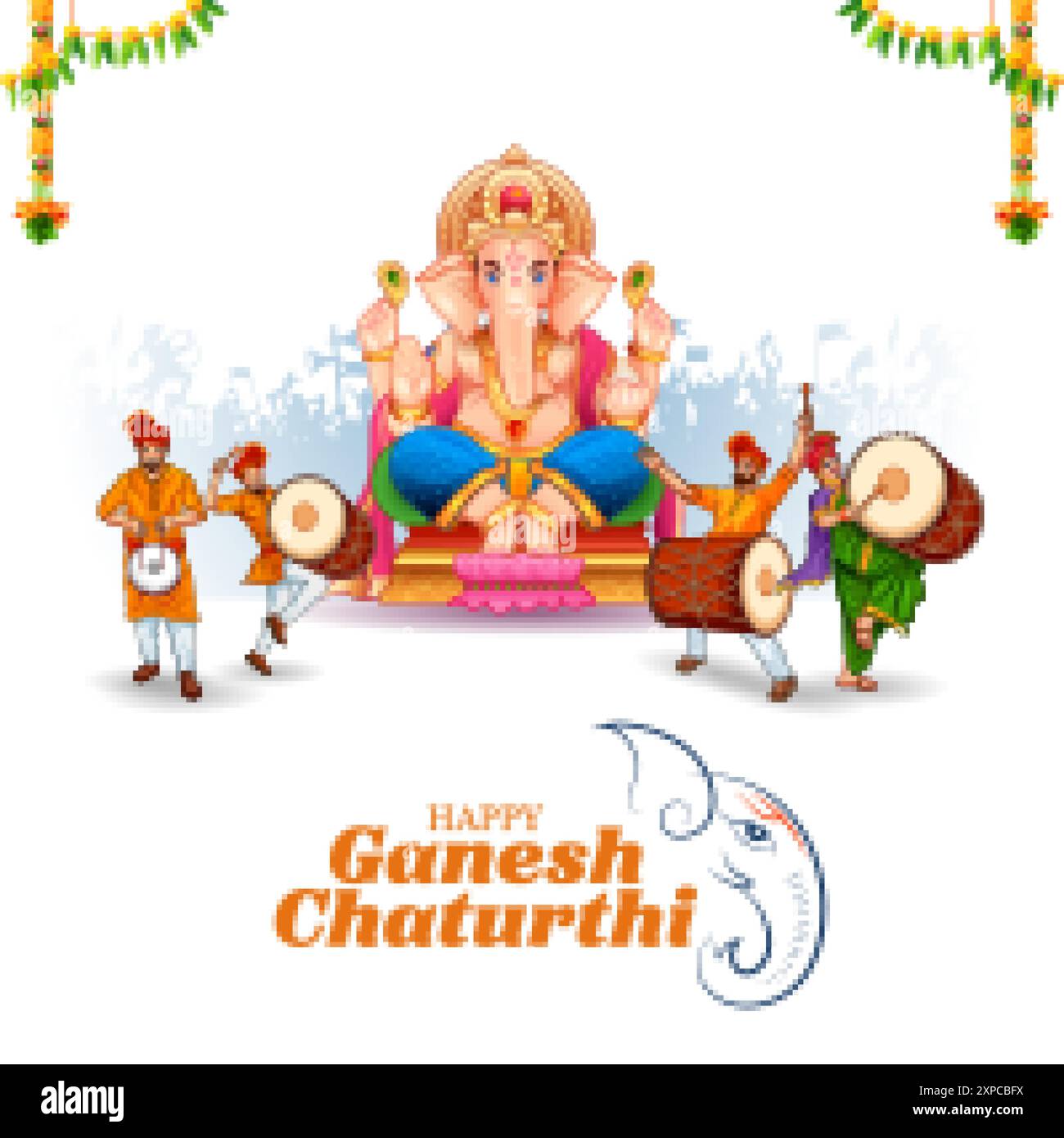 Lord Ganpati background for Ganesh Chaturthi festival of India Stock ...