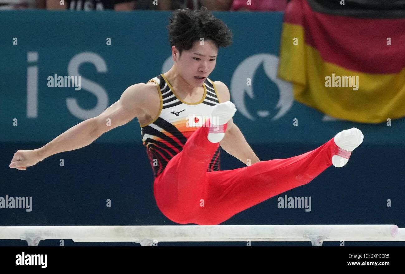 Paris, France. 05th Aug, 2024. Shinnosuke Oka of Japan performs on the ...