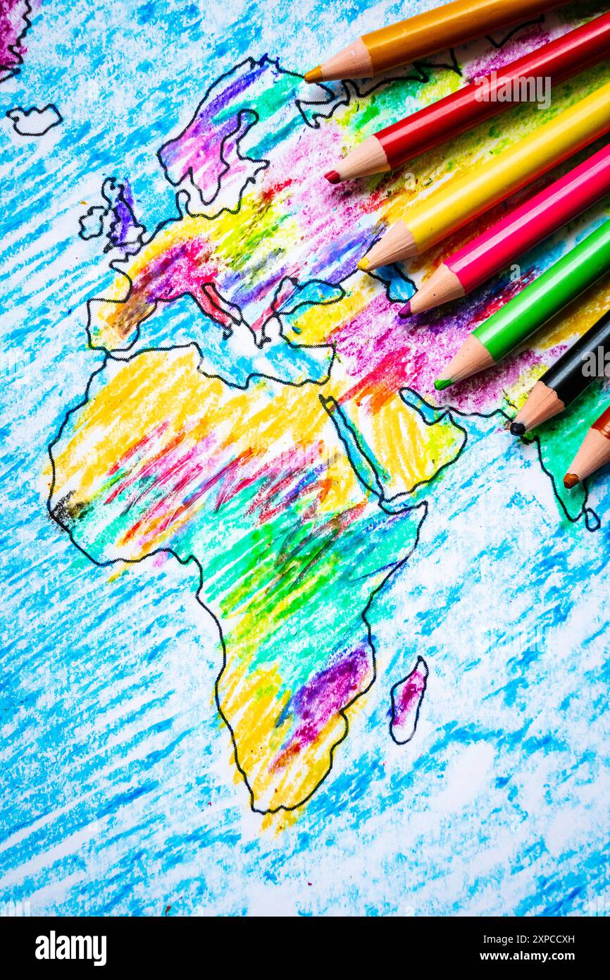 Colored Pencil Drawings Africa African Wild Dog With Colored Pencils.