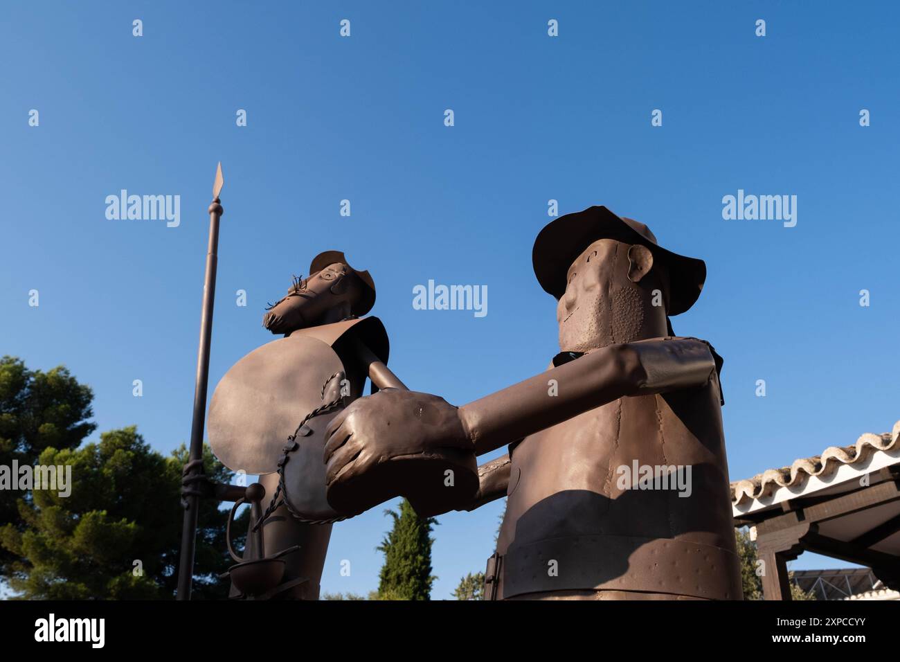 Metal figures of the main characters of the Spanish novel Don Quixote ...