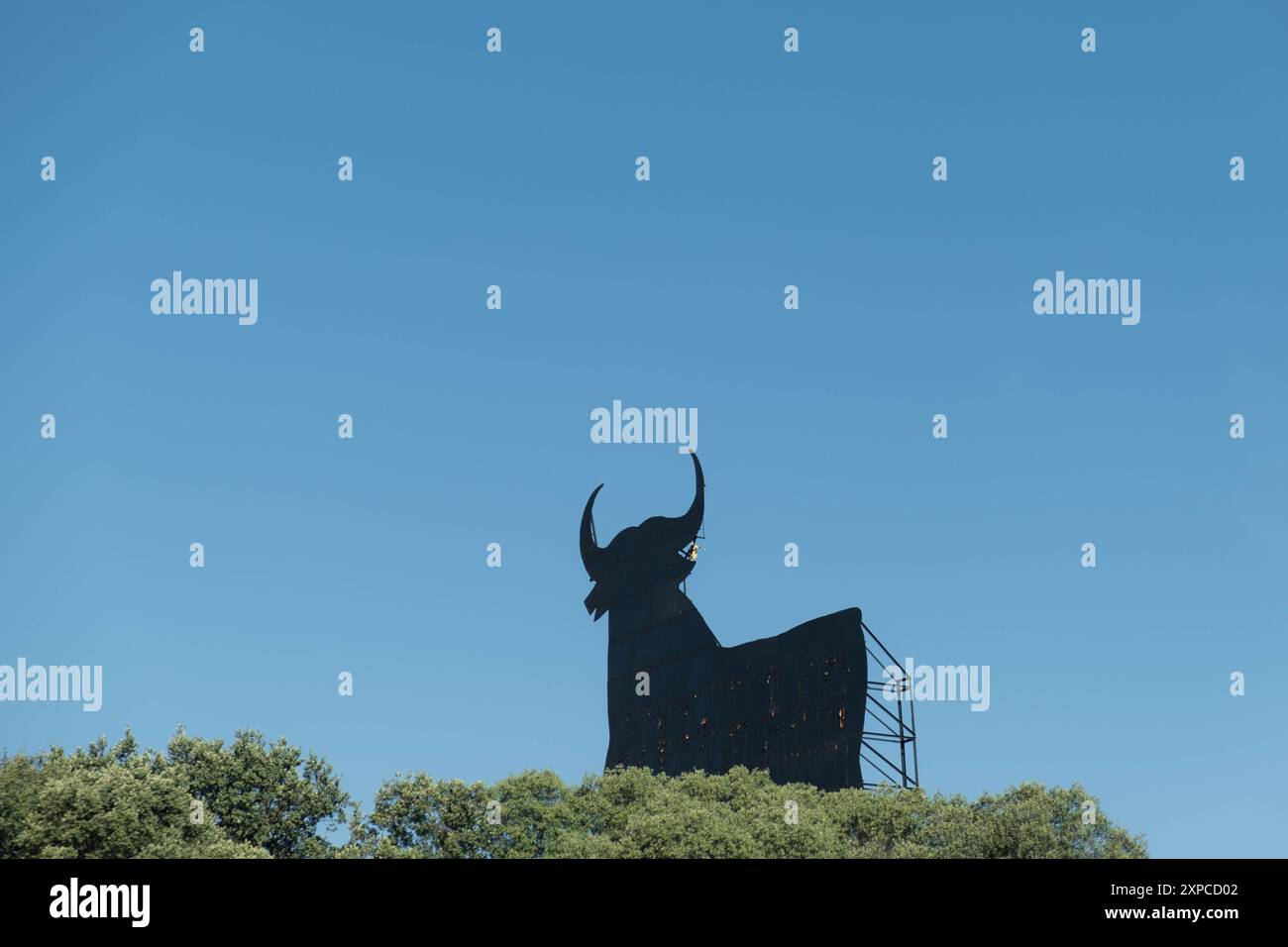 Typical bull-shaped fence on the roads of Spain known as the Osborne ...