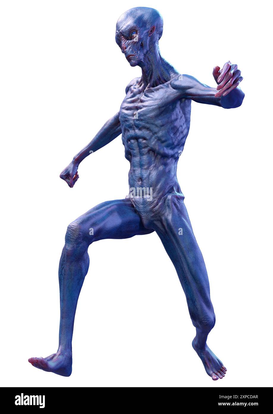 3D rendering of a blue alien isolated on white background Stock Photo ...