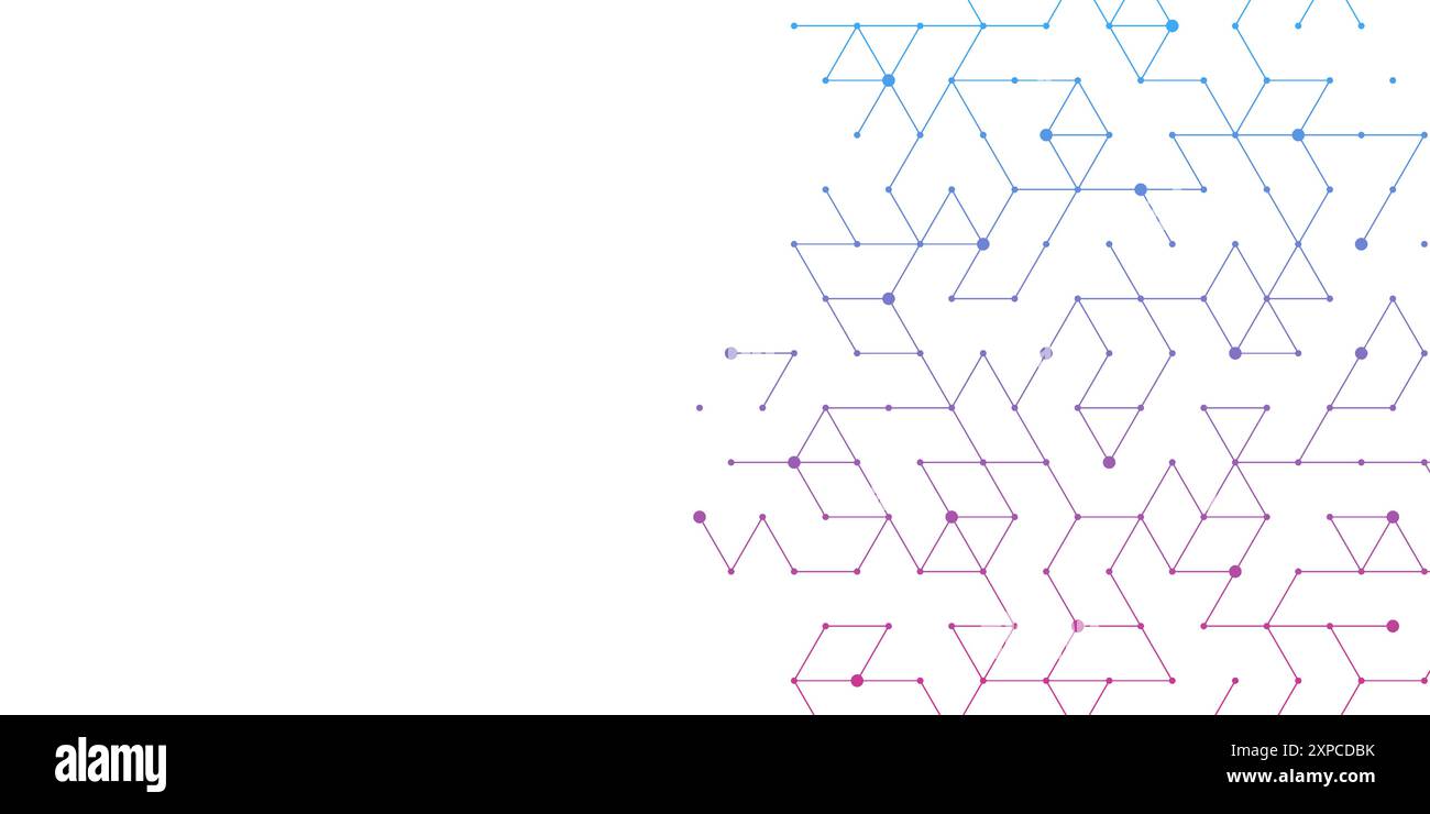 Technology abstract background lines, dots and hexagons. Hexagonal ...