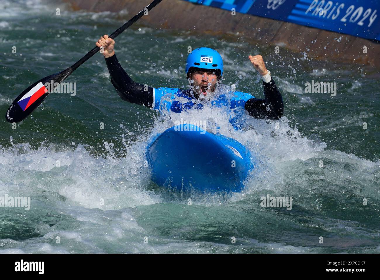 Lukas Rohan of the Czech Republic reacts in the finish area of the men ...