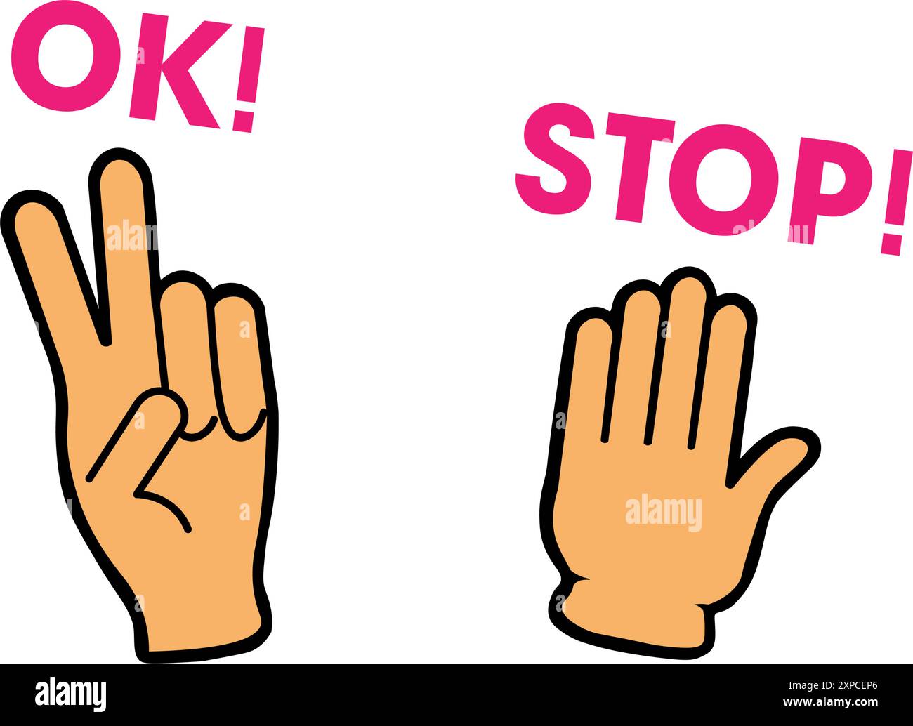 ok. stop. Up hand. Gesture. Set of empty templates background Stock ...