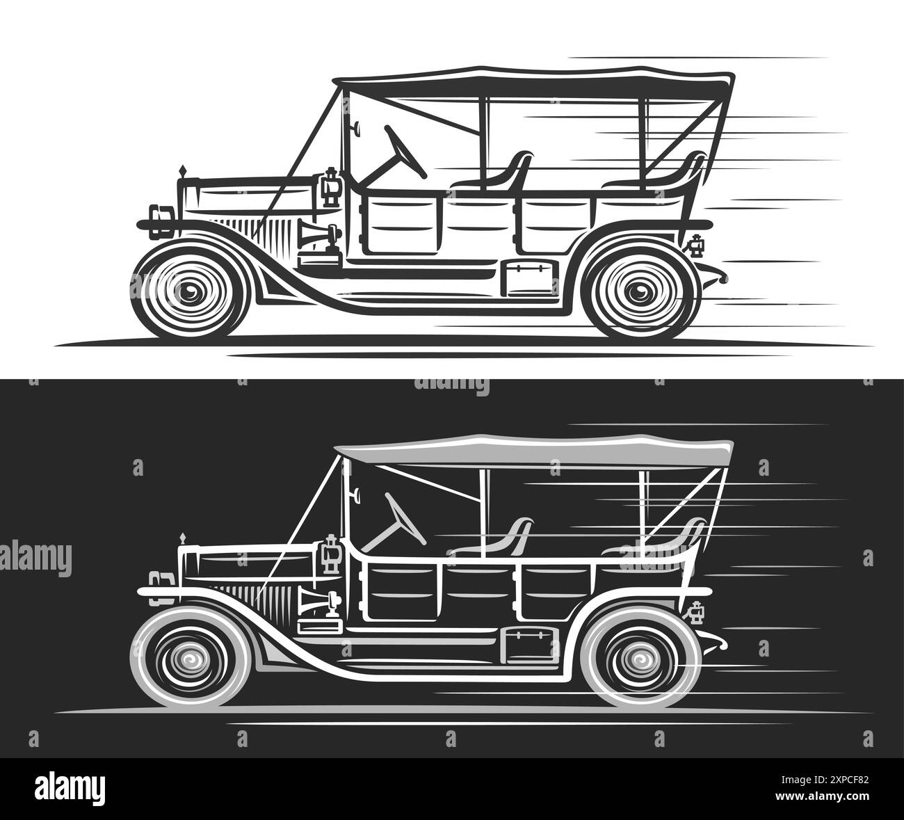 Antique automotive art Stock Vector Images - Alamy