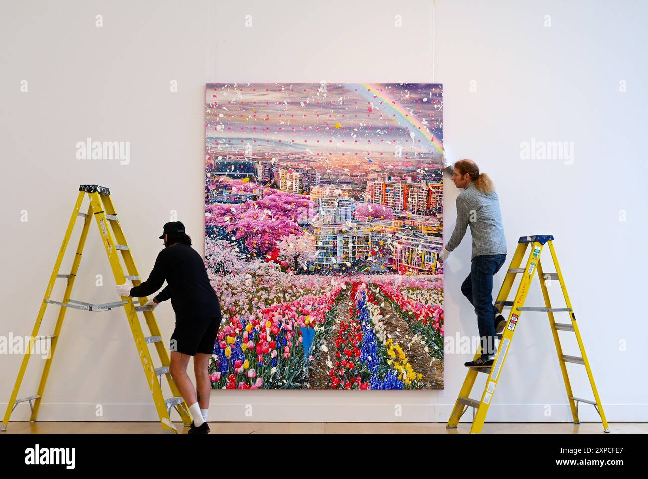 Damien Hirst's latest series , The Civilisation Paintings ,is on show ...