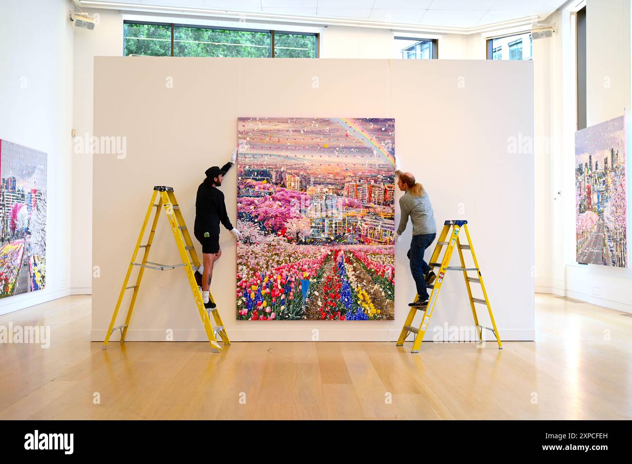 Damien Hirst's latest series , The Civilisation Paintings ,is on show ...