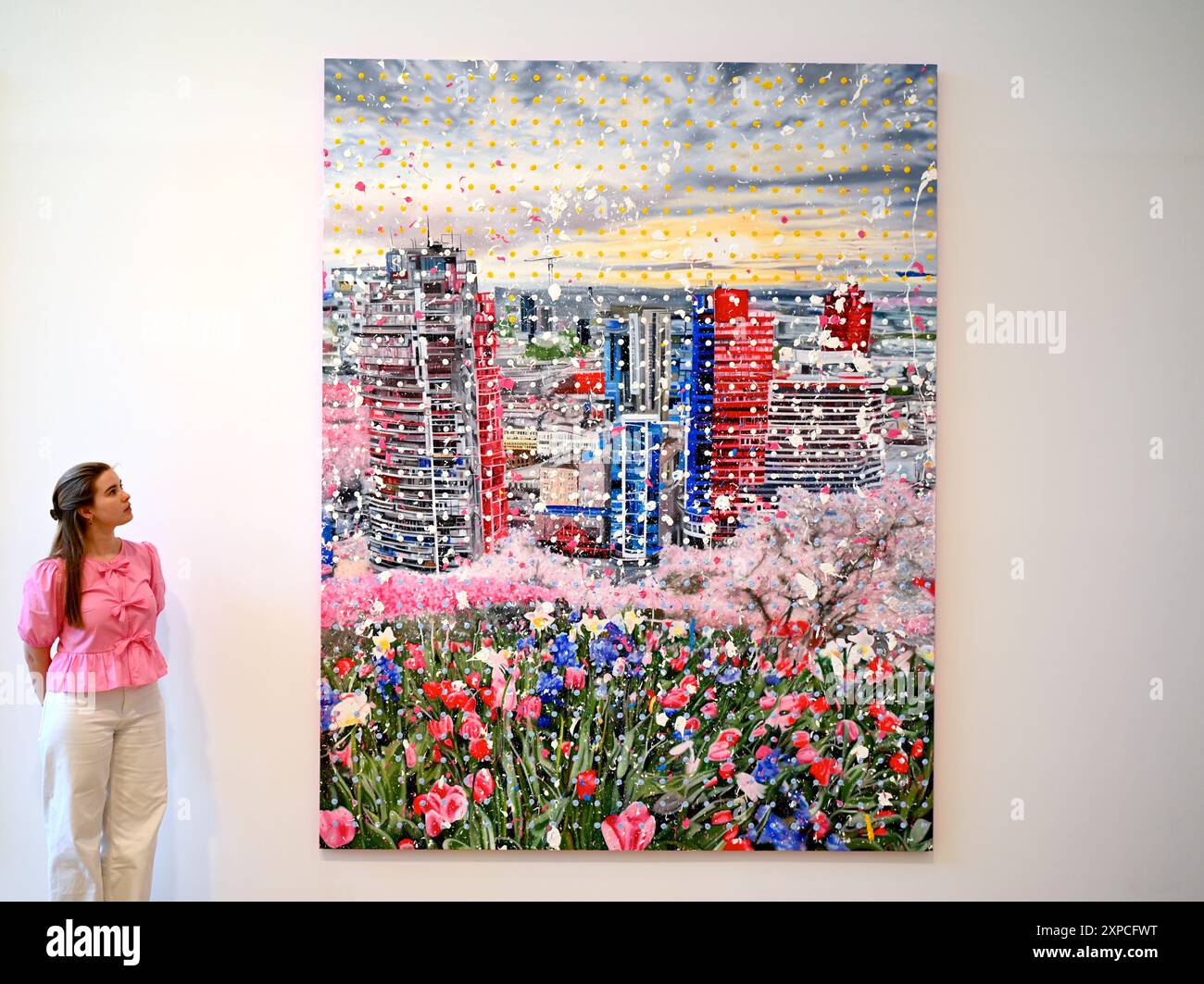 Damien Hirst's latest series , The Civilisation Paintings ,is on show ...